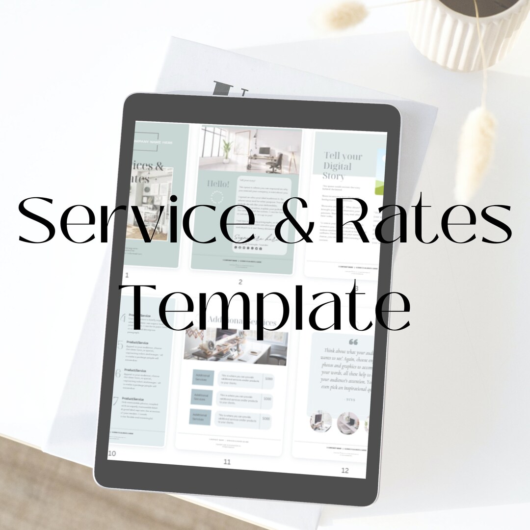 Service and Rates Template | Created for Virtual Assistant & Service ...