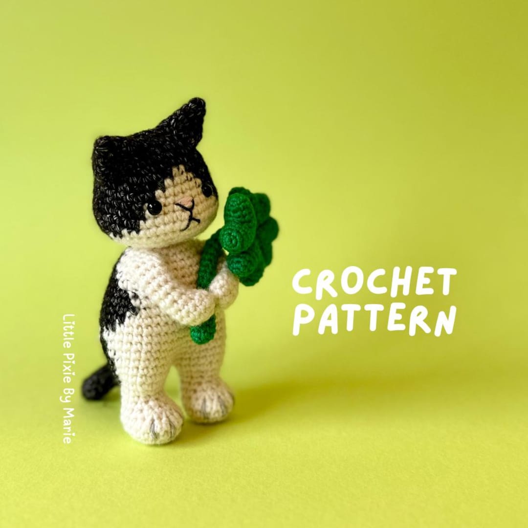 Little Ozzy "i LOVE U" - Cat Crochet Pattern Cat - Amigurumi Kitty ...