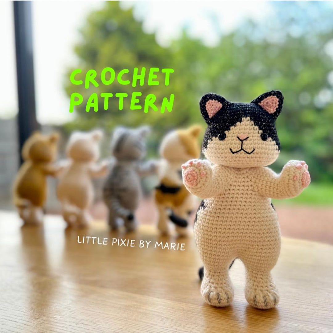 Cat Crochet Pattern: Ozzy “paws Up” Amigurumi (instant PDF Download) - Etsy