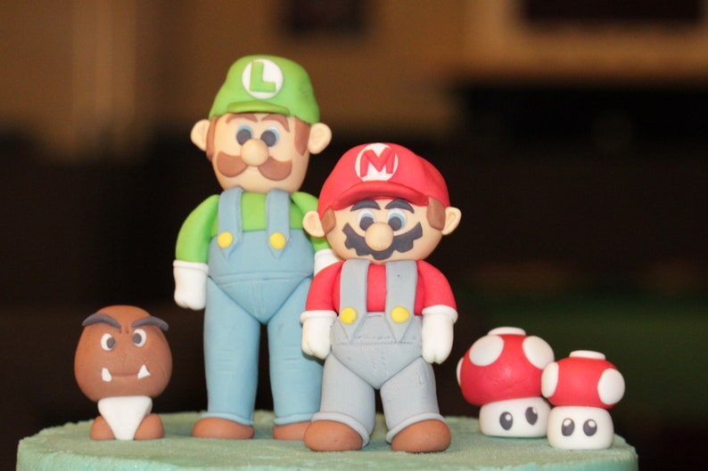 Super Mario Fondant Cake Toppers - Etsy