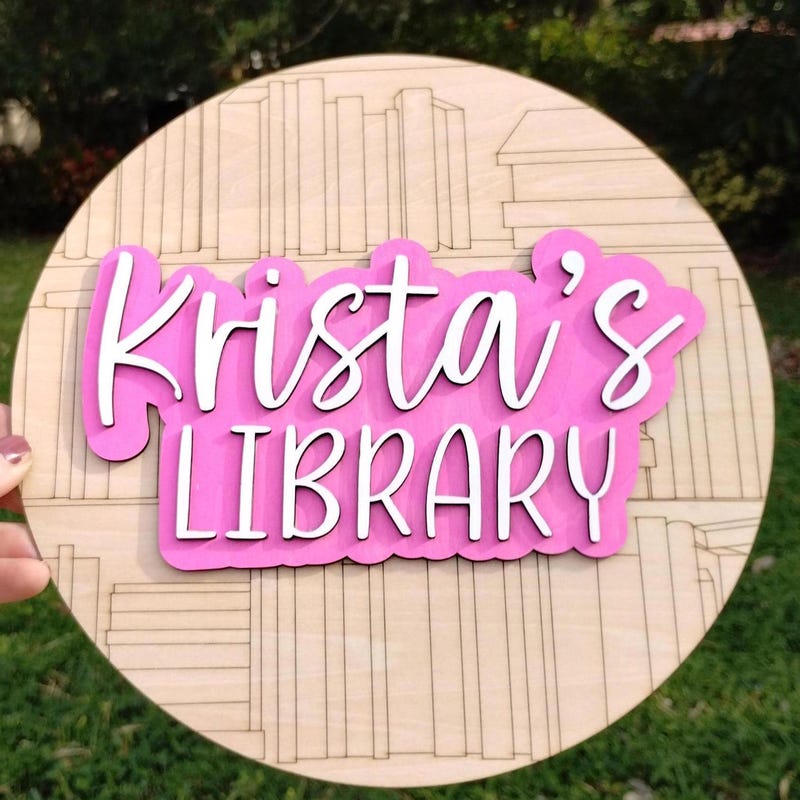 Library Sign - Etsy