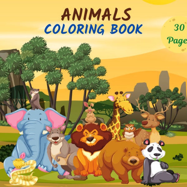 Kids Coloring Book Cover - Etsy