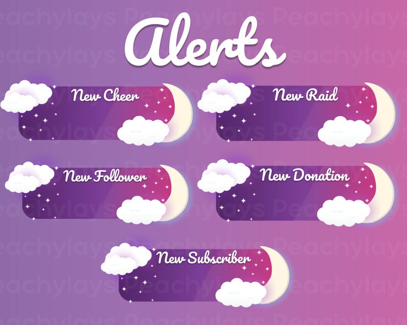 Dreamy Celestial Moon Stream Overlays for Twitch and Youtube - Etsy