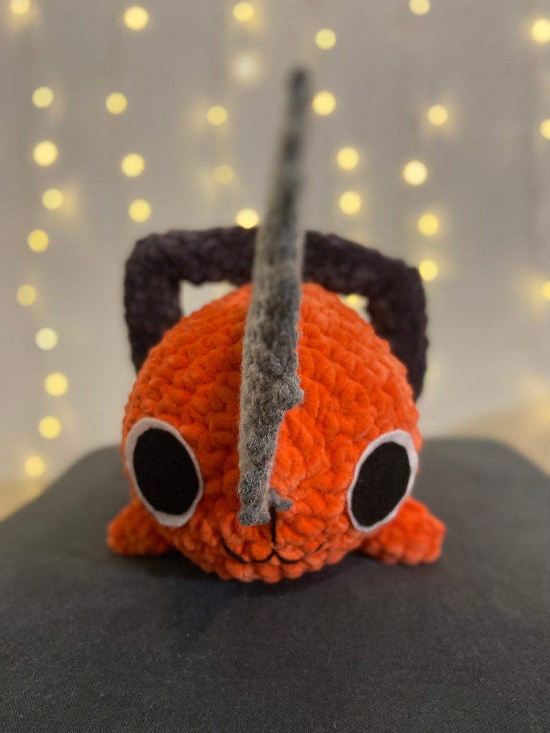 Crochet Plushie Big Orange Devil Dog With Chainsaw - Etsy