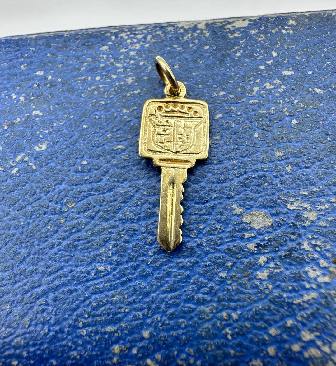 Vintage 14K Mini Cadillac Car Key Yellow Gold Charm Pendant - Etsy