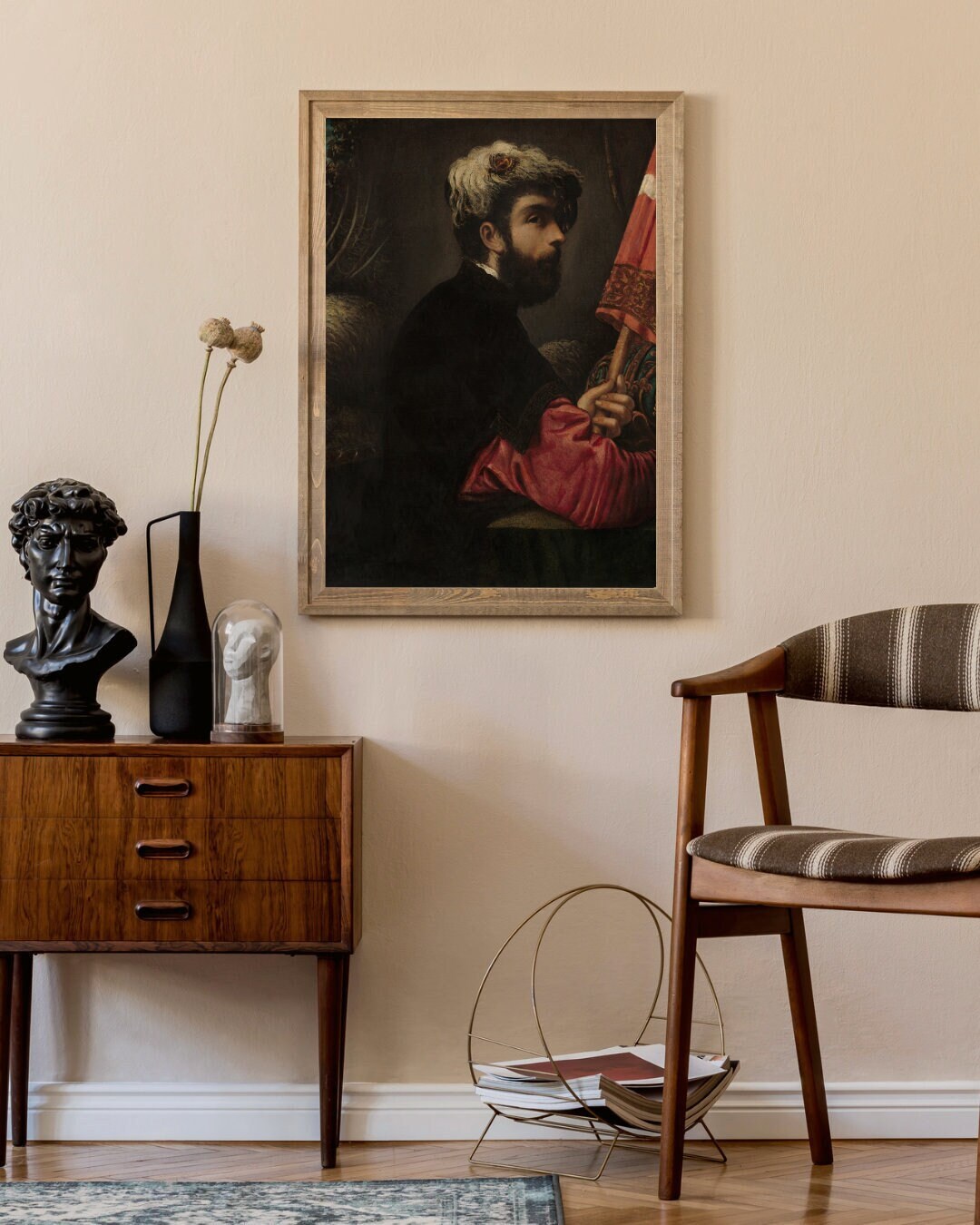 Antique Portrait of a Man as Saint George Art | Vintage Print | Digital ...