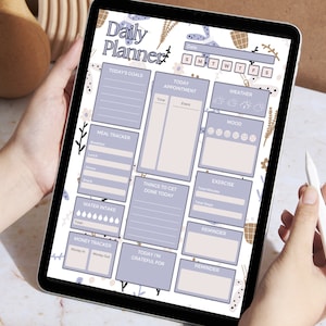 Digital Printable Floral Daily Planner Schedule | Downloadable Planner ...