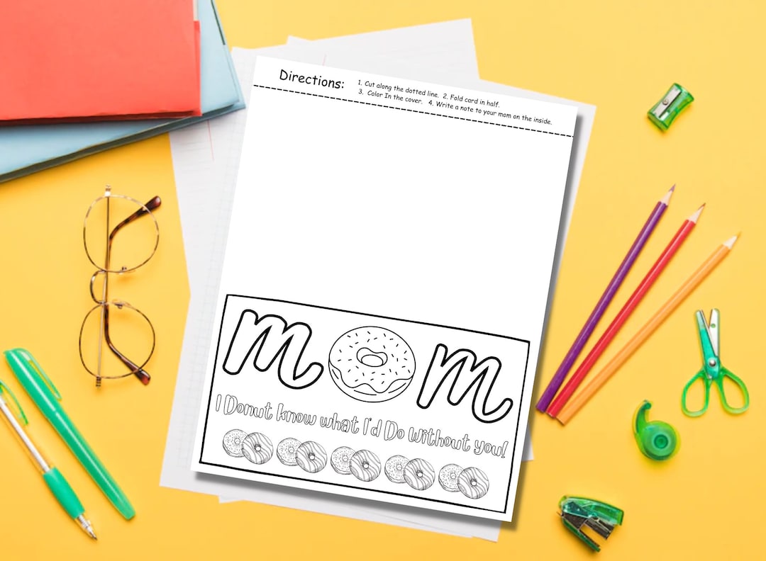 Mother's Day Coloring Page Card for Kids | Printable Mother's Day Card ...