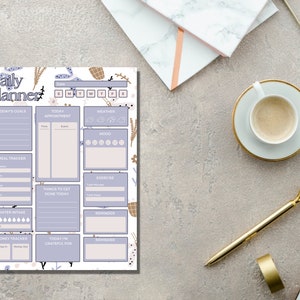 Digital Printable Floral Daily Planner Schedule | Downloadable Planner ...