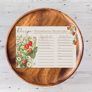 Editable Recipe Card Template Fruit Recipe Card Strawberry - Etsy