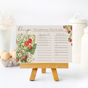 Editable Recipe Card Template Fruit Recipe Card Strawberry - Etsy