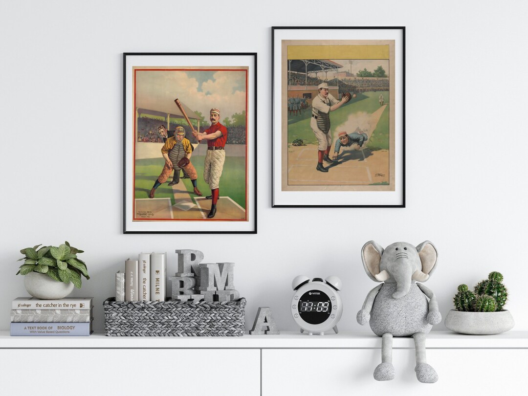 Antique Baseball Sport Illustration Art Bundle 1890s Vintage Print ...