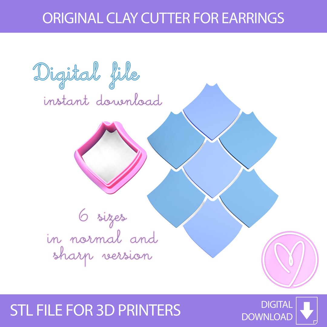 Dragon Scale Polymer Clay Cutters, Digital STL File, 6 Sizes, 2 Cutter ...