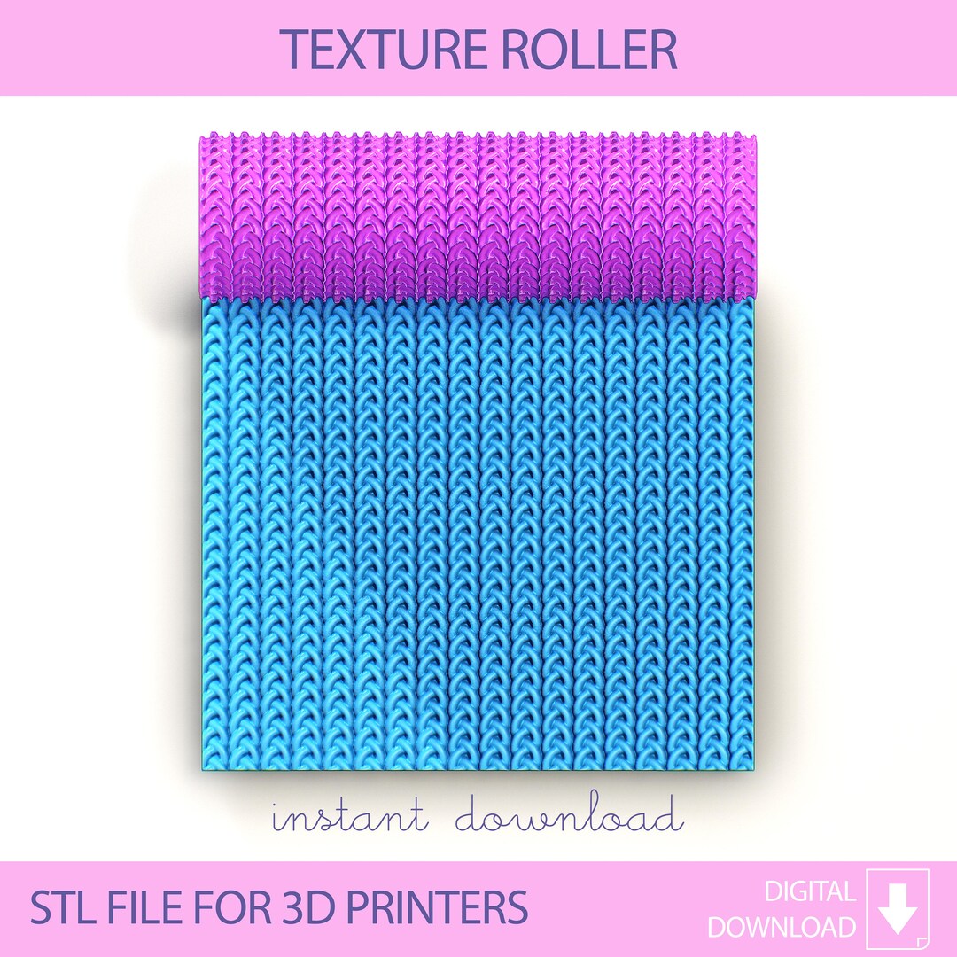 Knit Wool Seamless Polymer Clay Texture Roller, Digital STL File - Etsy