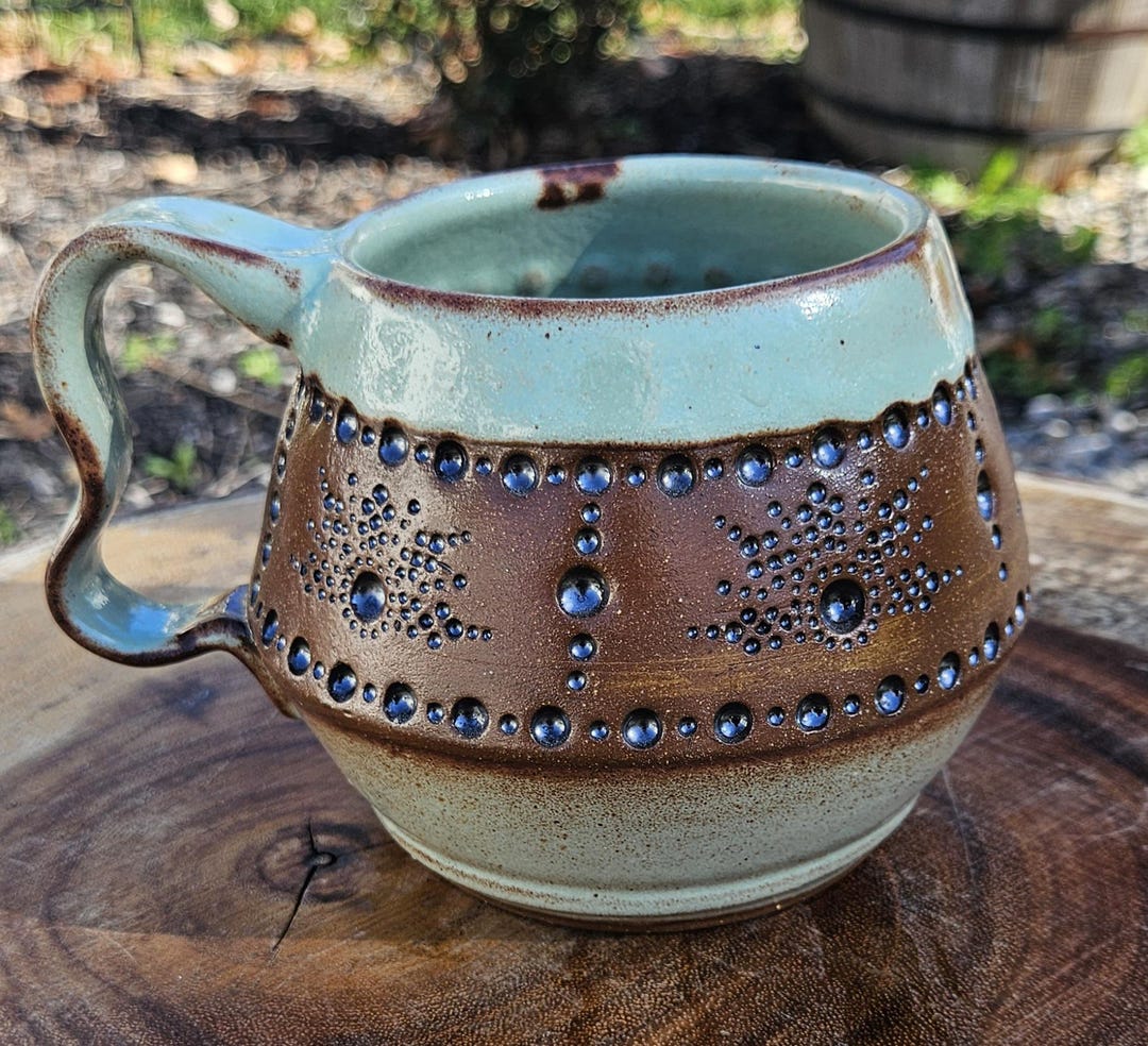Hand-made Ceramic Mug copper Patina BB34 - Etsy