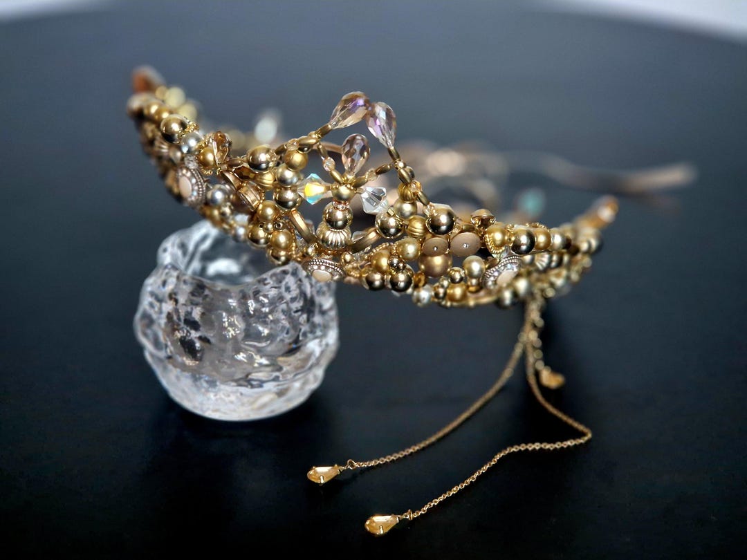 Golden Crown, Ritual Tiara, Victorian Crown, Gothic Crown, Bride in ...