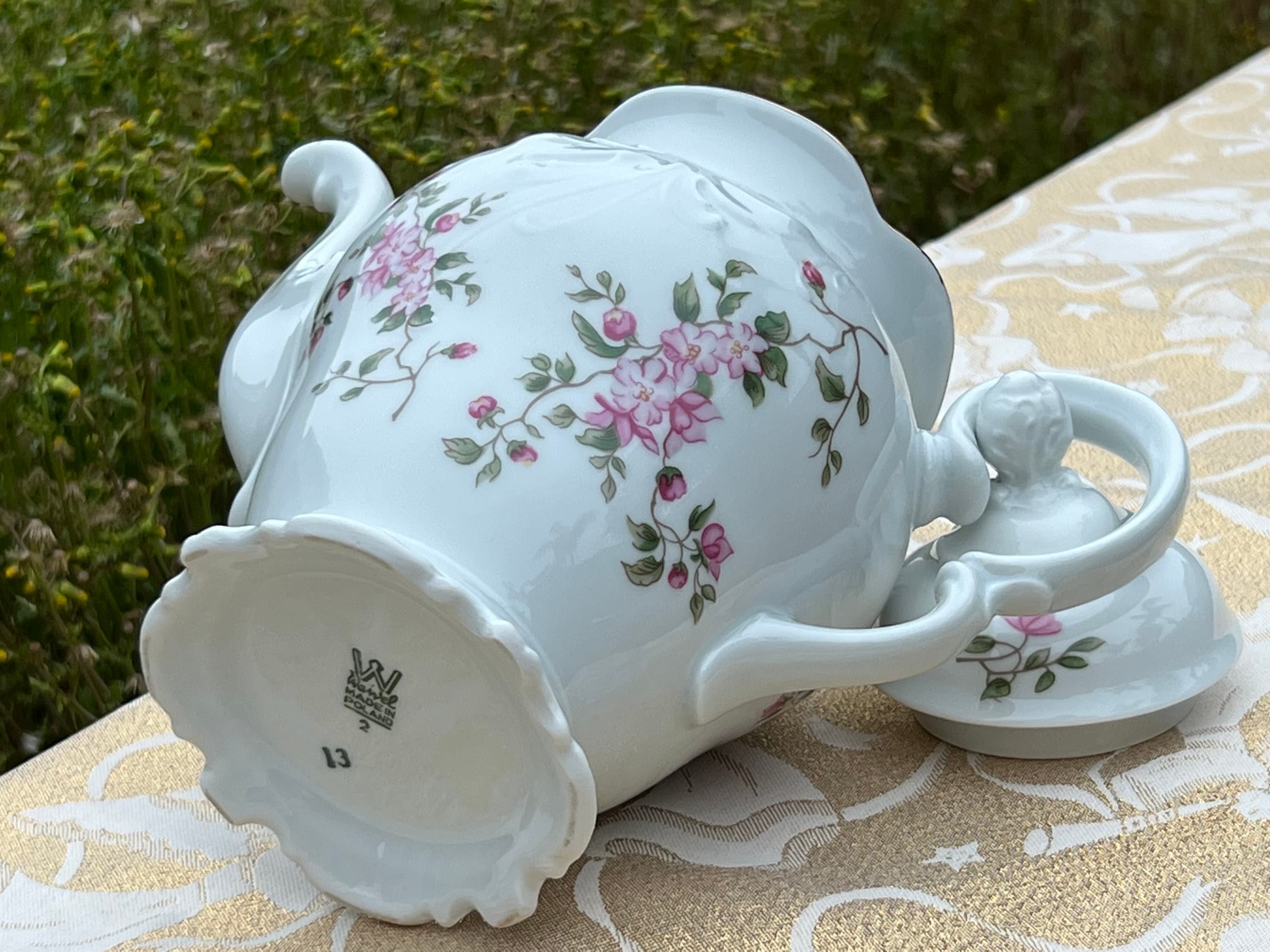 Vintage 1950s Wawel Pink Floral Teapot With Lid Made in Poland Serial ...