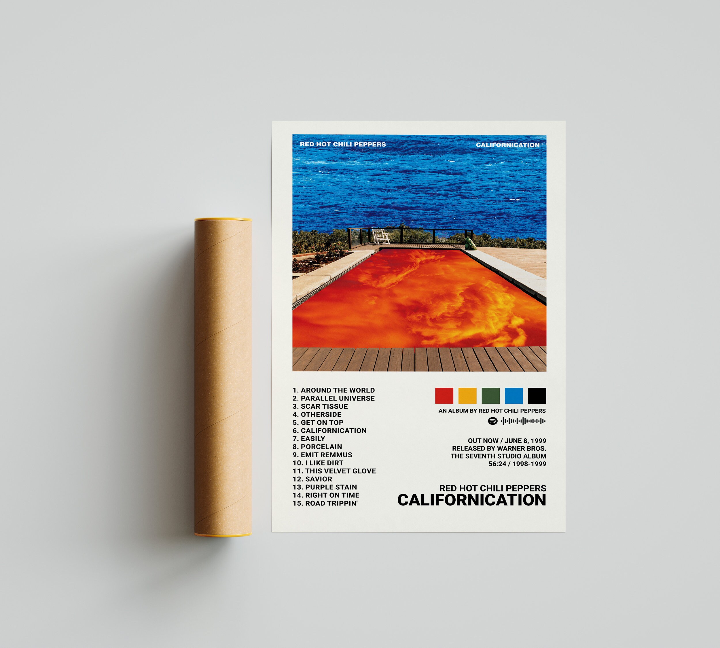 Red Hot Chili Peppers Posters / Californication Poster, Tracklist Album Cover Poster, Print Wall ...
