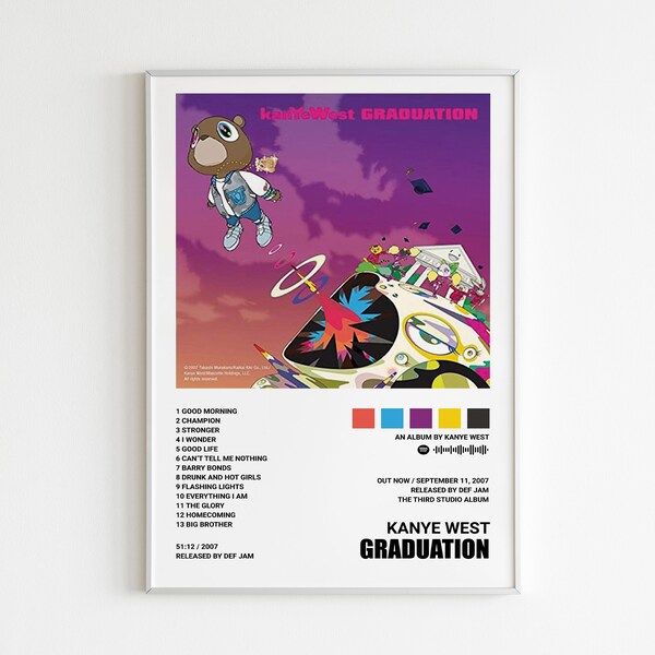 Graduation Tracklist Album Cover Poster - Etsy Ireland