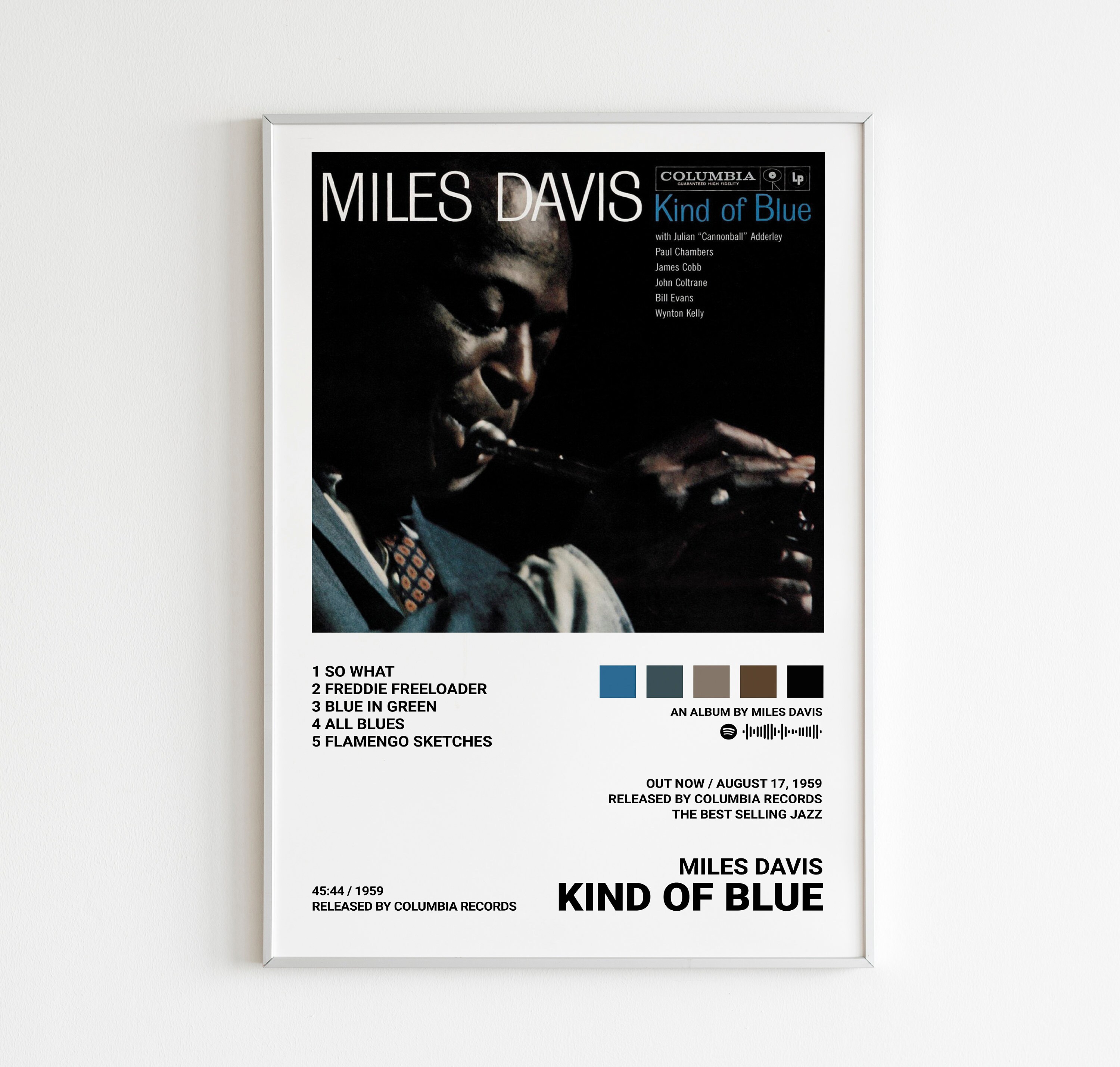 Miles Davis Poster Kind Of Blue