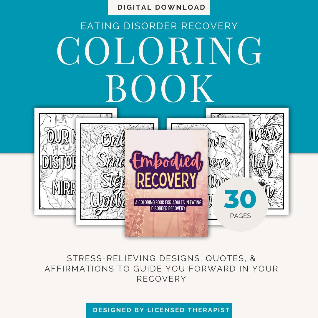 Eating Disorder Recovery Coloring Pages | Digital Download, Printable ...