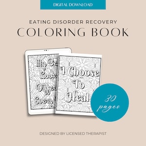 Eating Disorder Recovery Coloring Pages | Digital Download, Printable ...