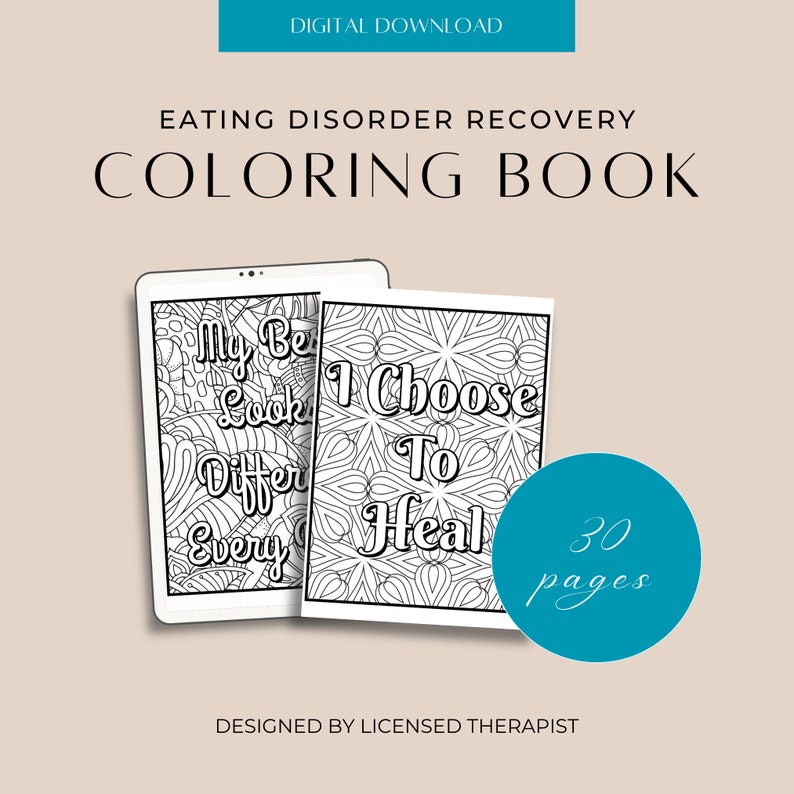 Eating Disorder Recovery Coloring Pages | Digital Download, Printable ...