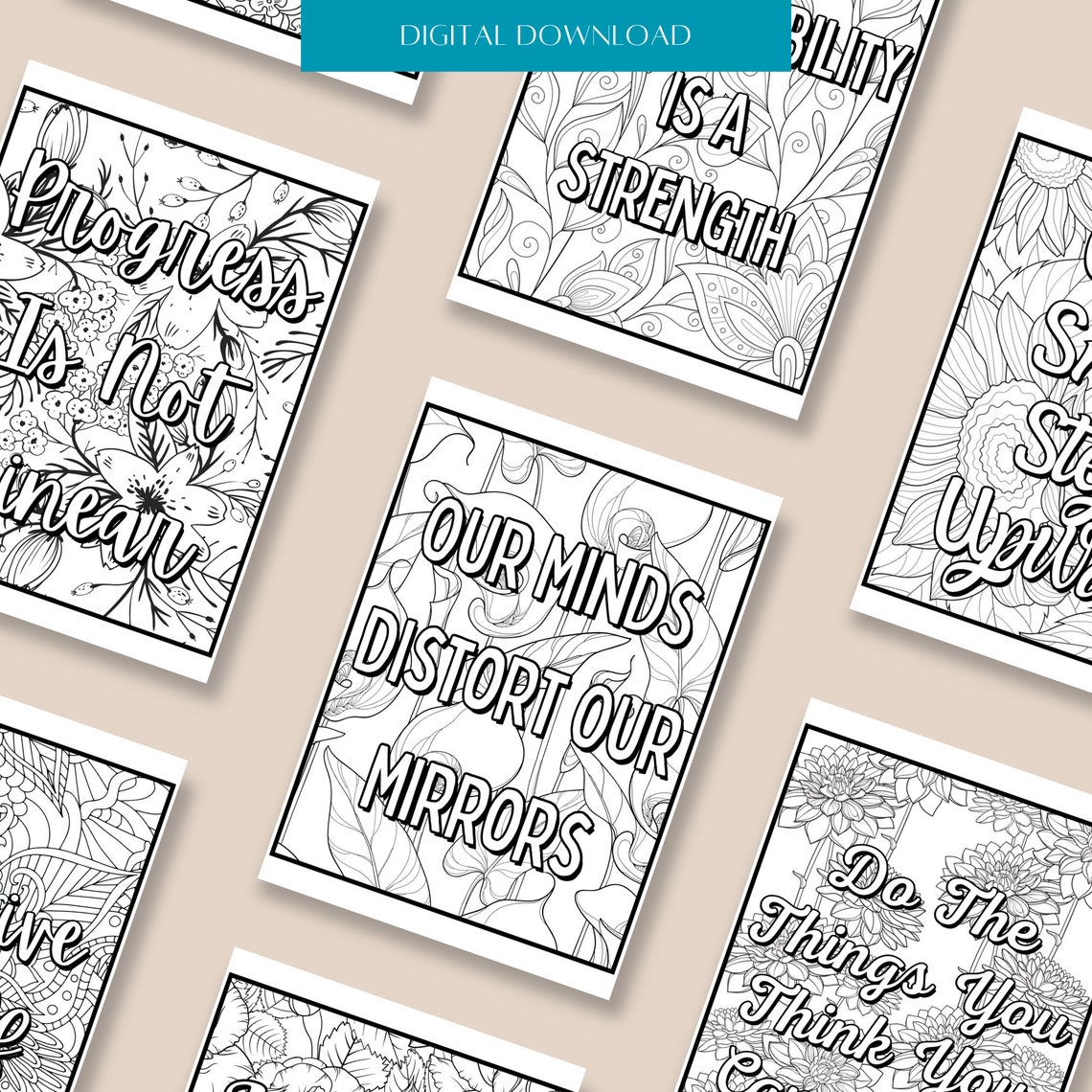 Eating Disorder Recovery Coloring Pages | Digital Download, Printable ...