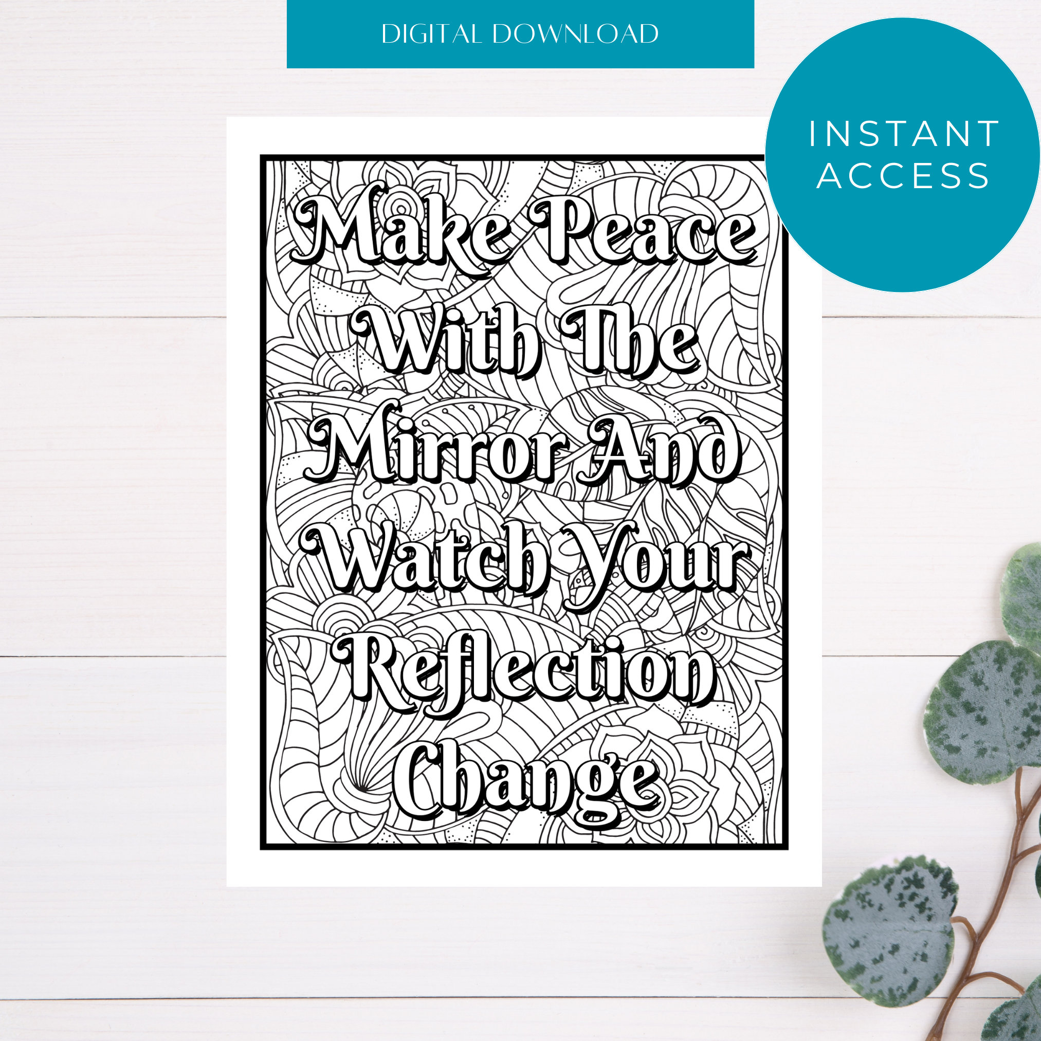 Eating Disorder Recovery Coloring Pages | Digital Download, Printable ...