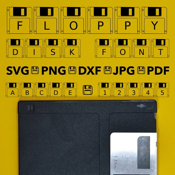Floppy Disk Font Svg - Etsy