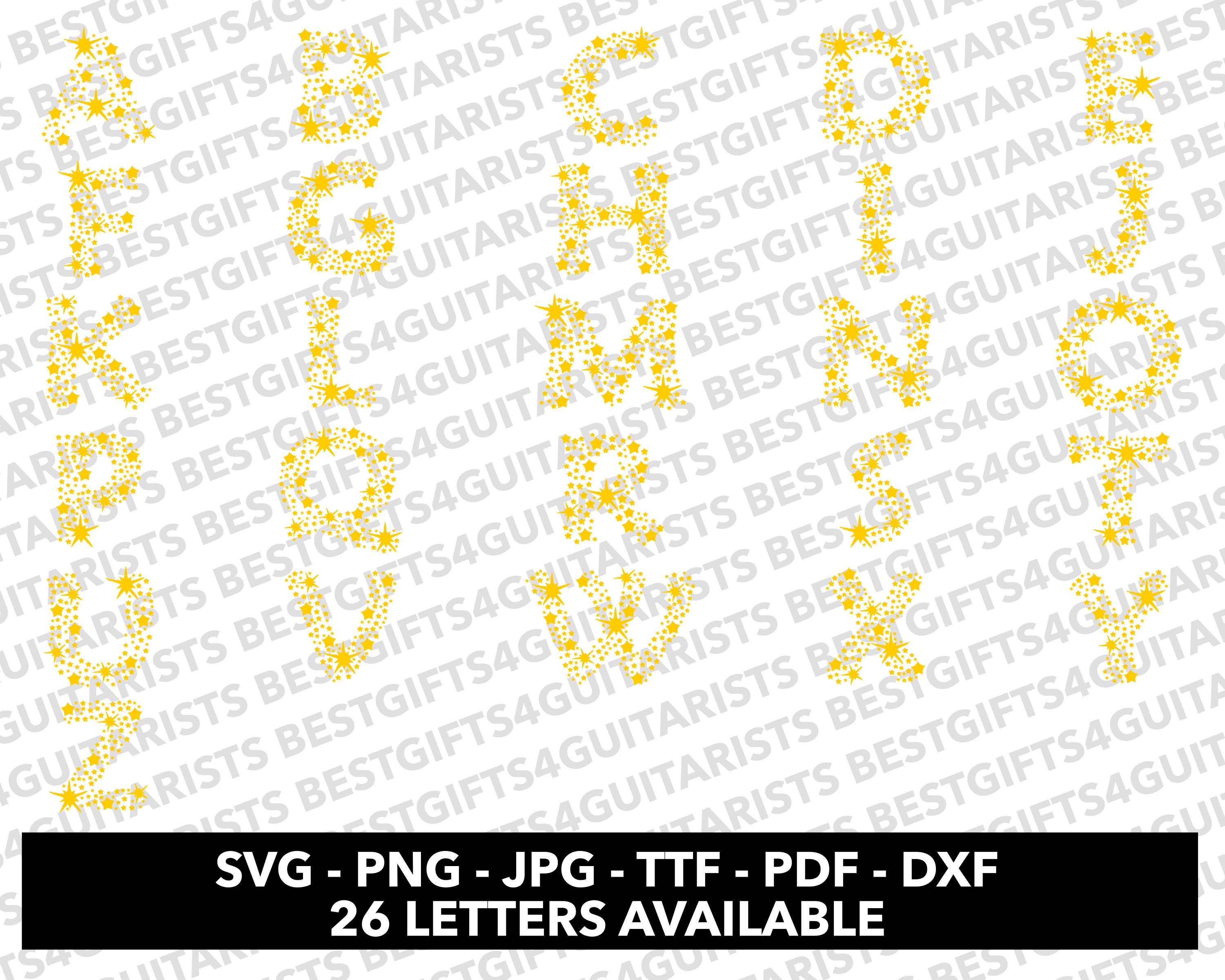 Sparkle Font SVG, Sparkle Star Font PNG, Star Font Clip Art, Sparkle ...