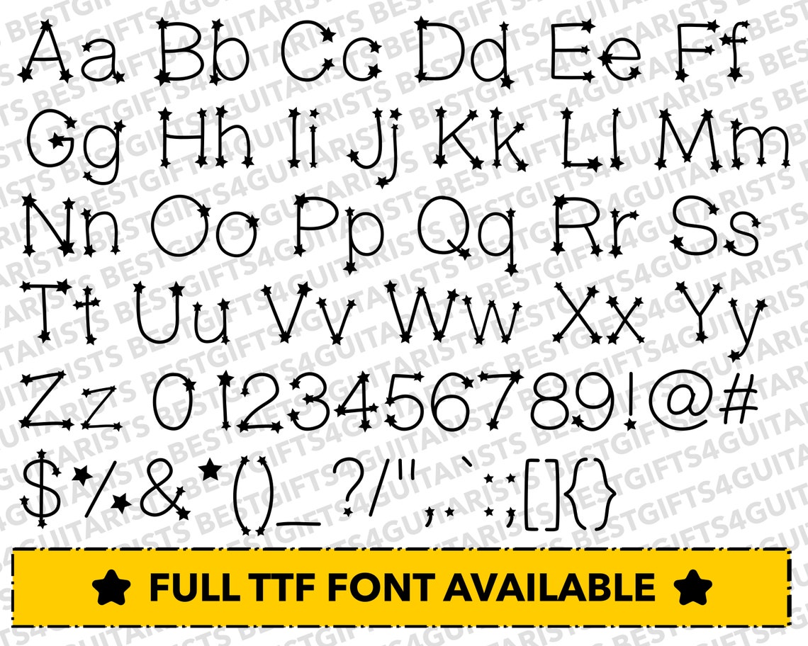 Constellation Star Font SVG, Constellation Star Alphabet, Constellation ...