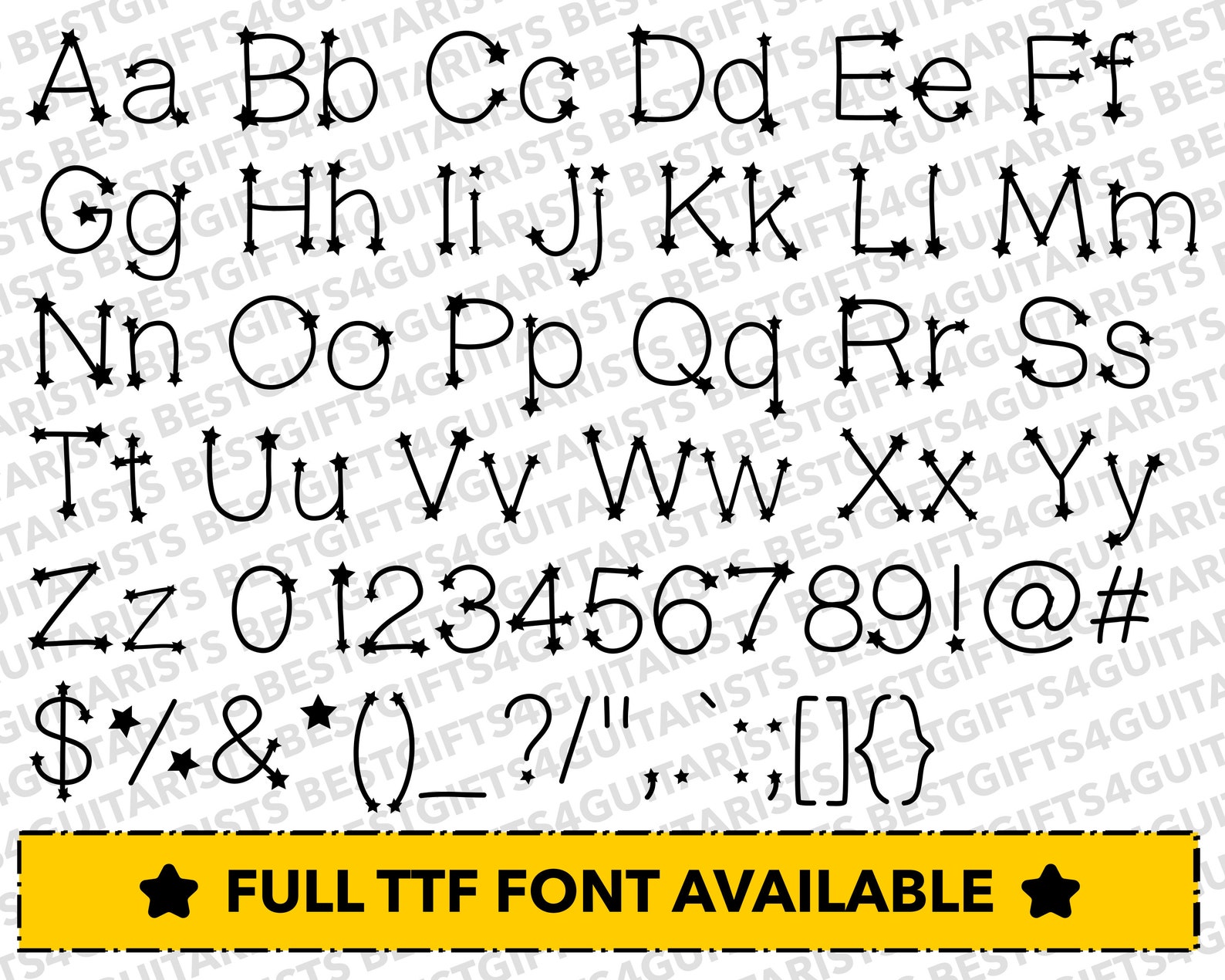 Constellation Star Font SVG, Constellation Star Alphabet, Constellation ...