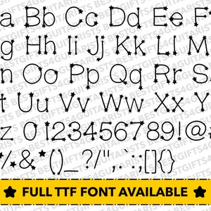 Constellation Star Font SVG, Constellation Star Alphabet, Constellation ...