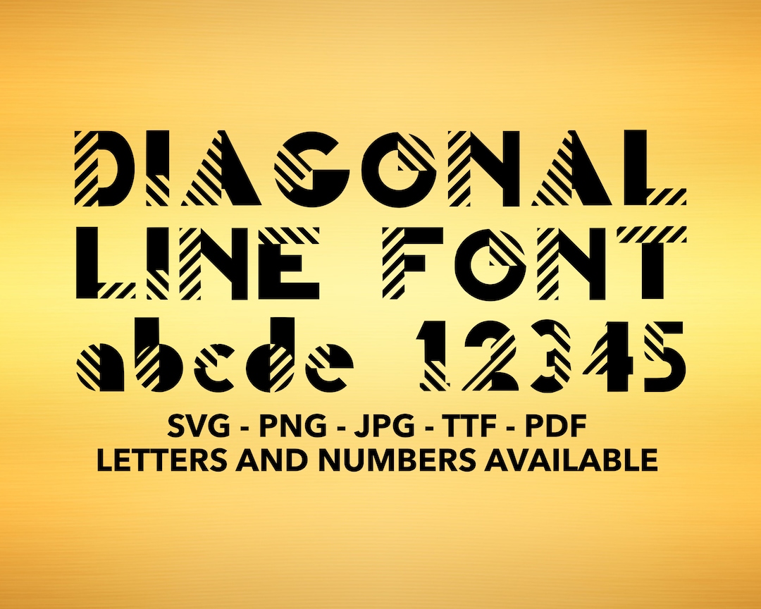 Diagonal Line Font SVG, Diagonal Line Letters, Diagonal Line Alphabet ...