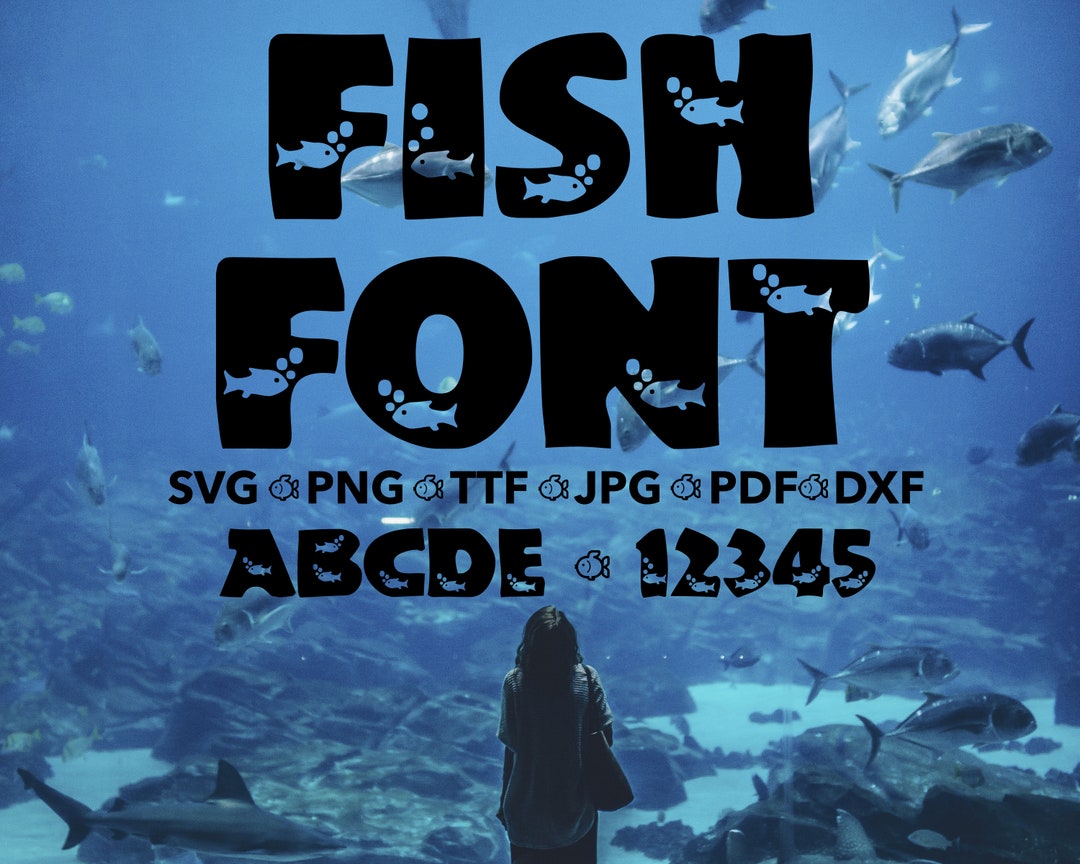 Fish Font SVG, Fishing Font PNG, Fishes Font for Canva, Fish Alphapack ...