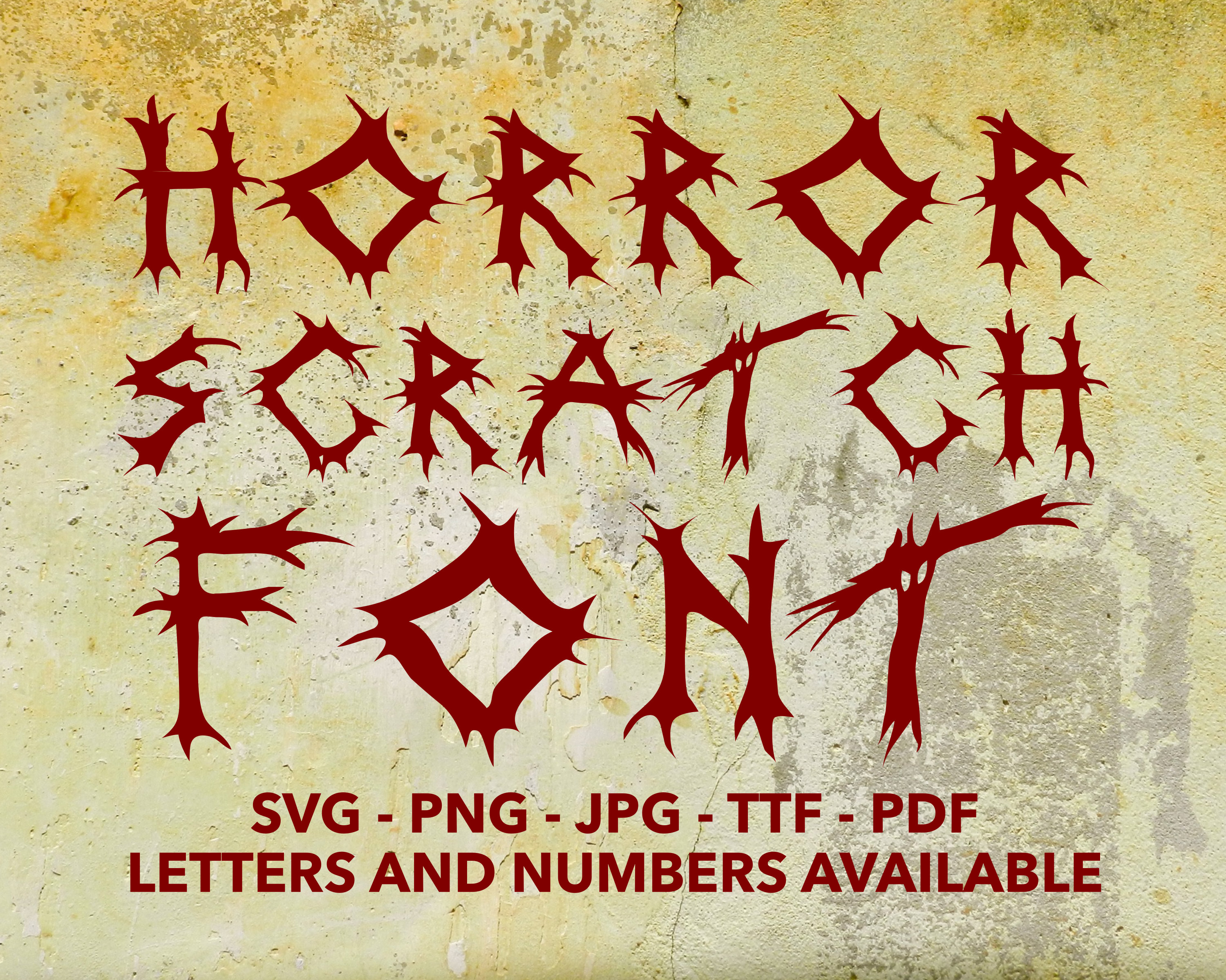 Horror Scratch Font SVG, Horror Font for Cricut, Horror Font SVG, PNG ...