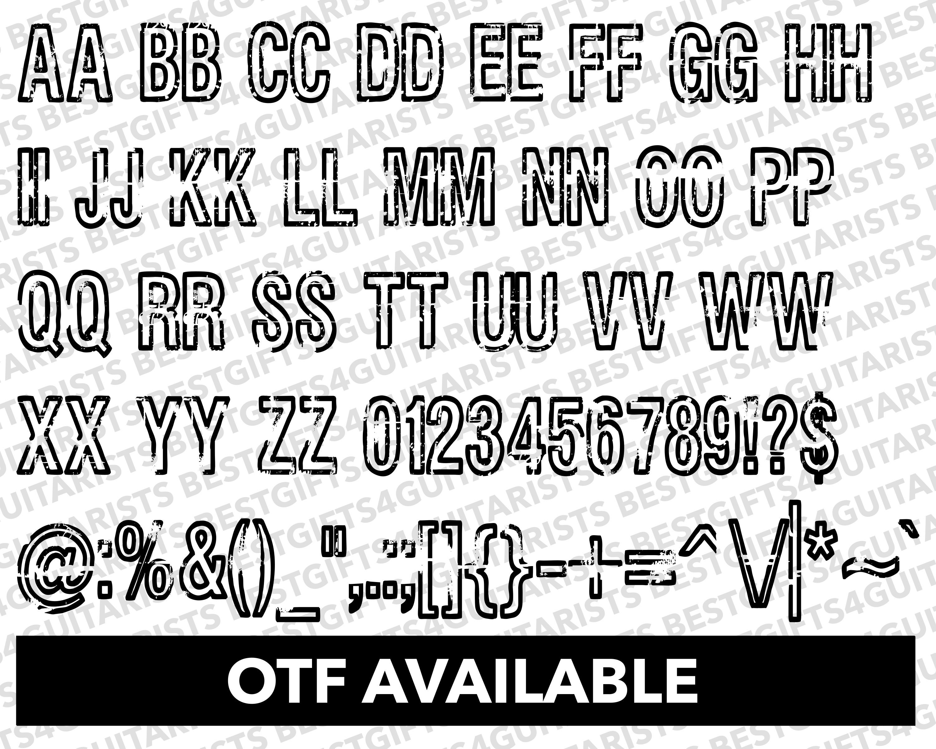 Distressed Faded Outline Font SVG, Distressed Font OTF, Distressed Svg ...