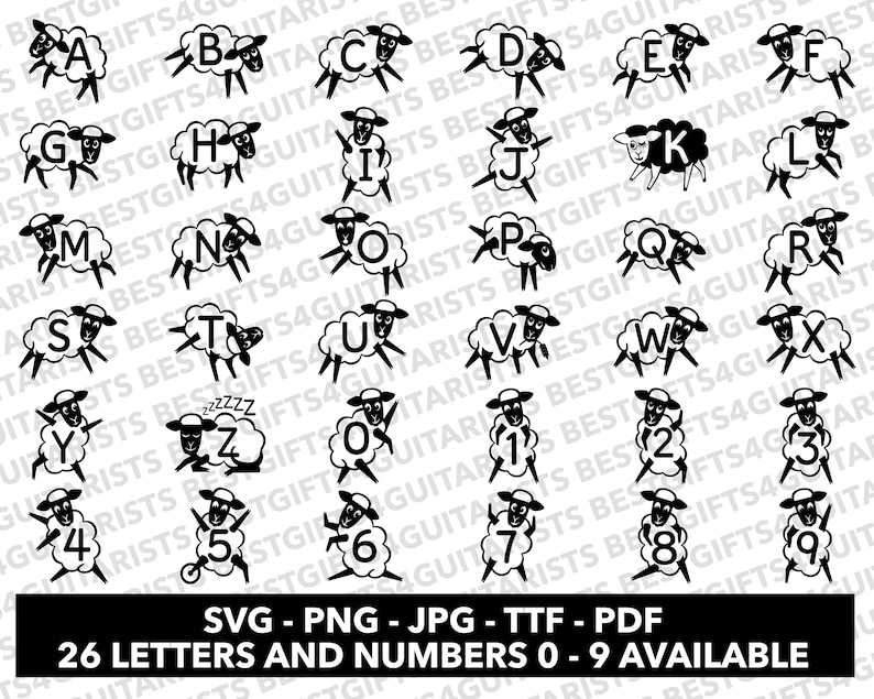 Sheep Font SVG, Sheep Font for Canva, Sheep Font SVG, PNG, Jpg, Ttf ...