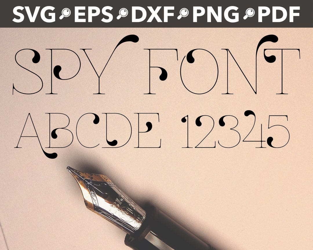 Spy Font SVG - Secret Agent Font Cricut File - Secret Agent Letters ...