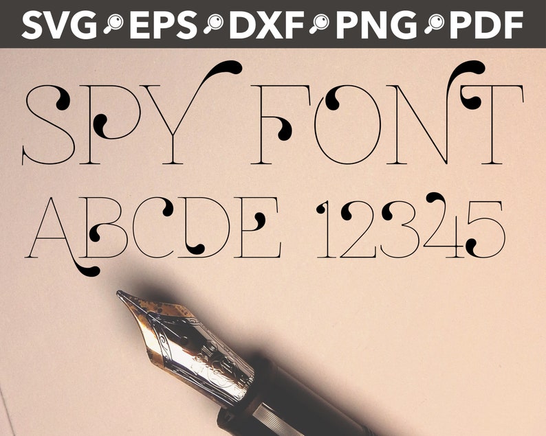 Spy Font SVG - Secret Agent Font Cricut File - Secret Agent Letters ...