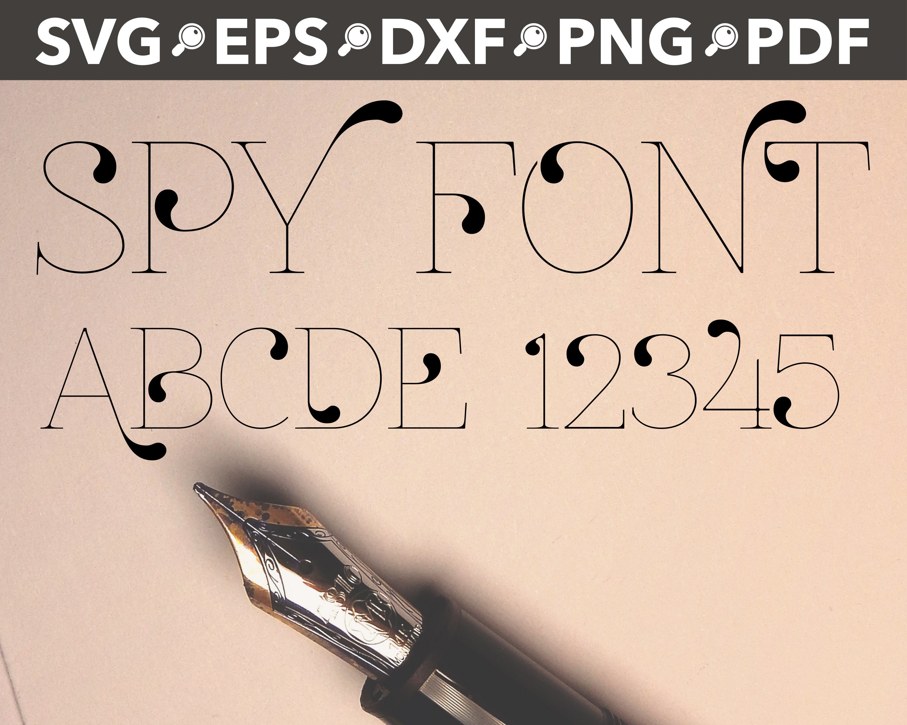 Spy Font SVG - Secret Agent Font Cricut File - Secret Agent Letters ...