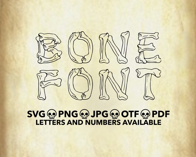 Bone Font SVG, Bone Letters, Bont Font PNG, Bone Numbers Svg, Png, Jpg ...