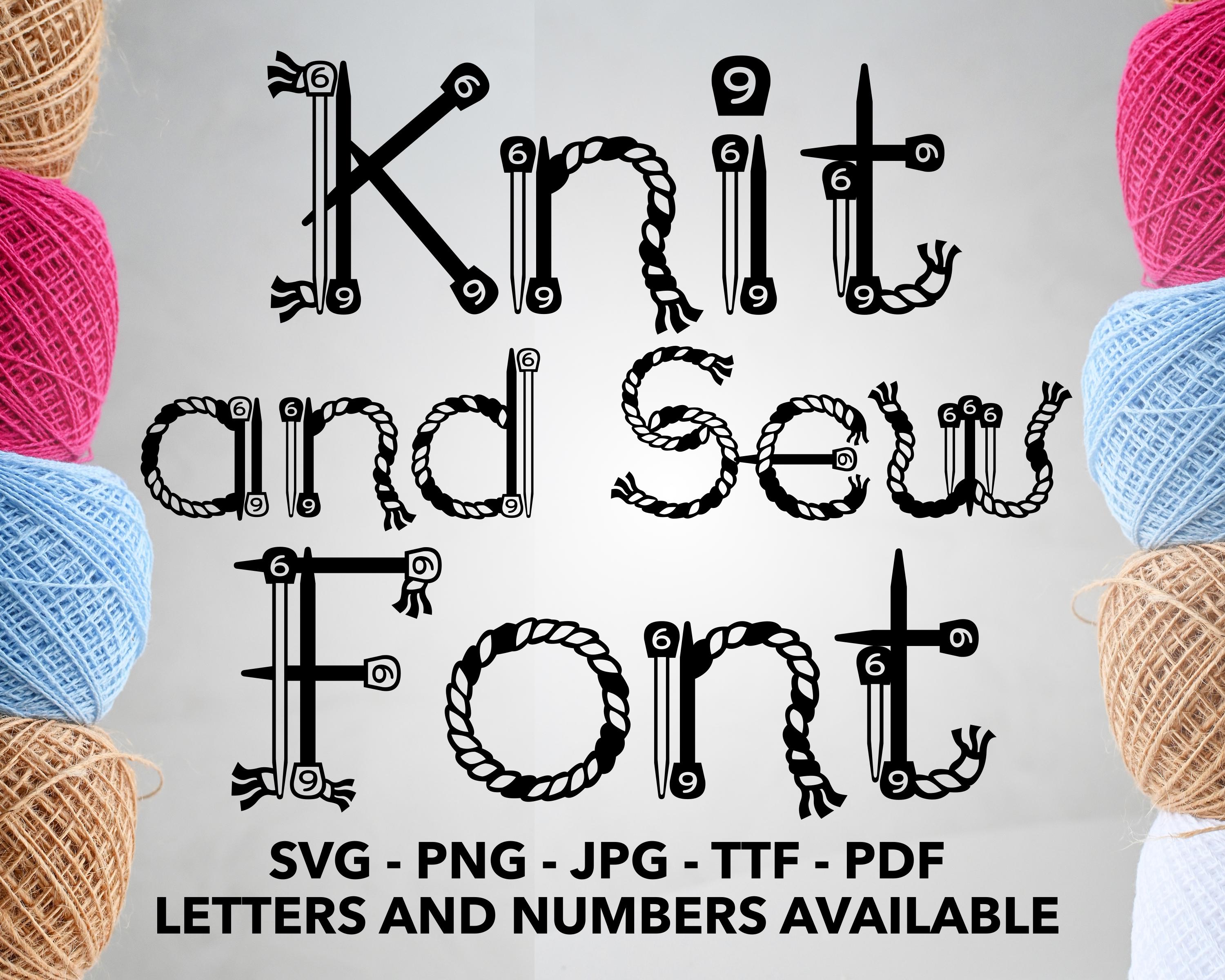 Knit and Sew Font SVG, Sewing Font for Canva, Knit Font SVG, PNG, Jpg ...