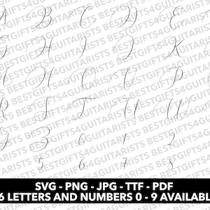 Single Fancy Line Font SVG, Line Letters, Line Numbers, Calligraphy ...