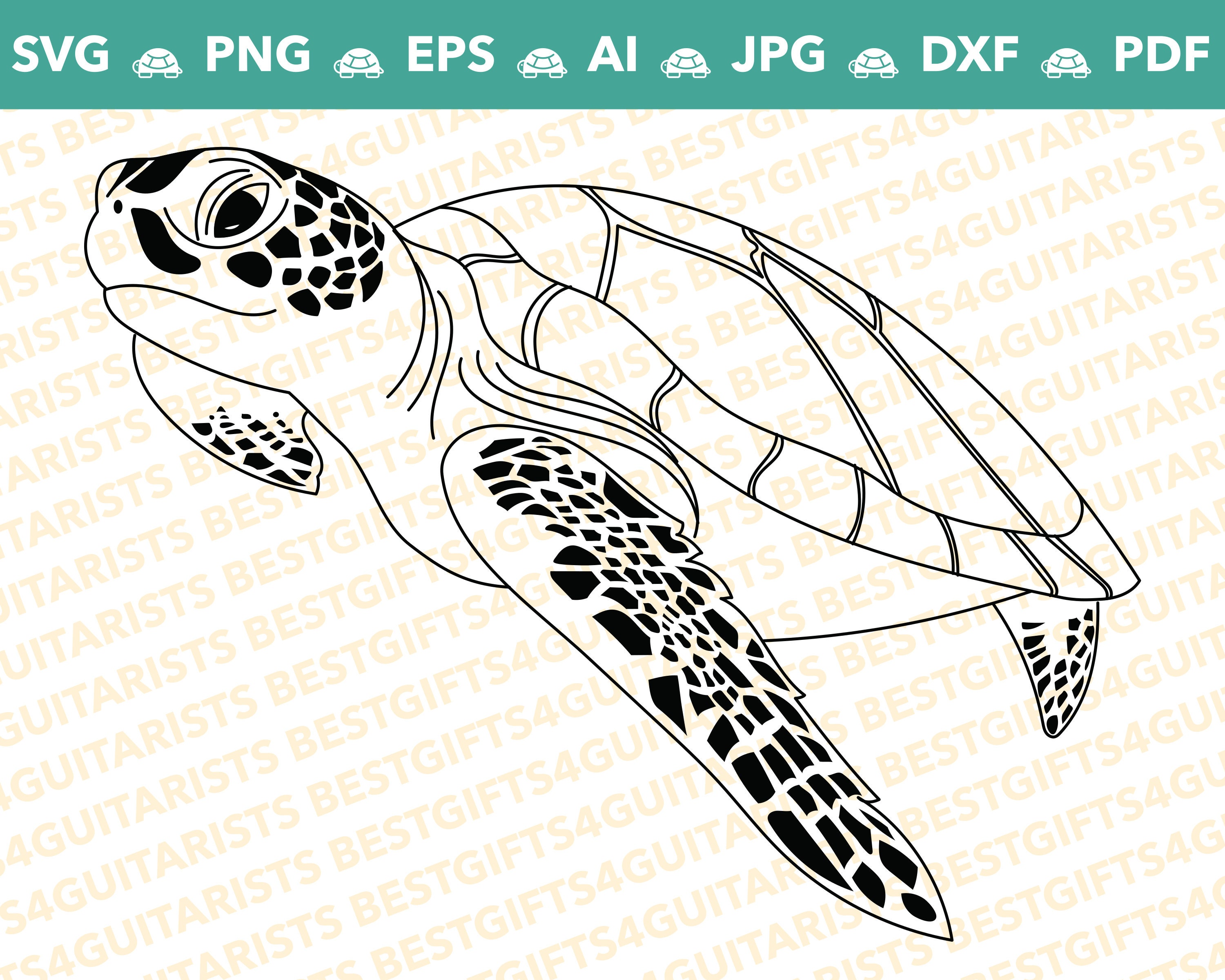 Sea Turtle Svg Sea Turtle Clip Art Svg Png Dxf Eps Pdf Ai Sea Turtle Sublimation Cricut Cut