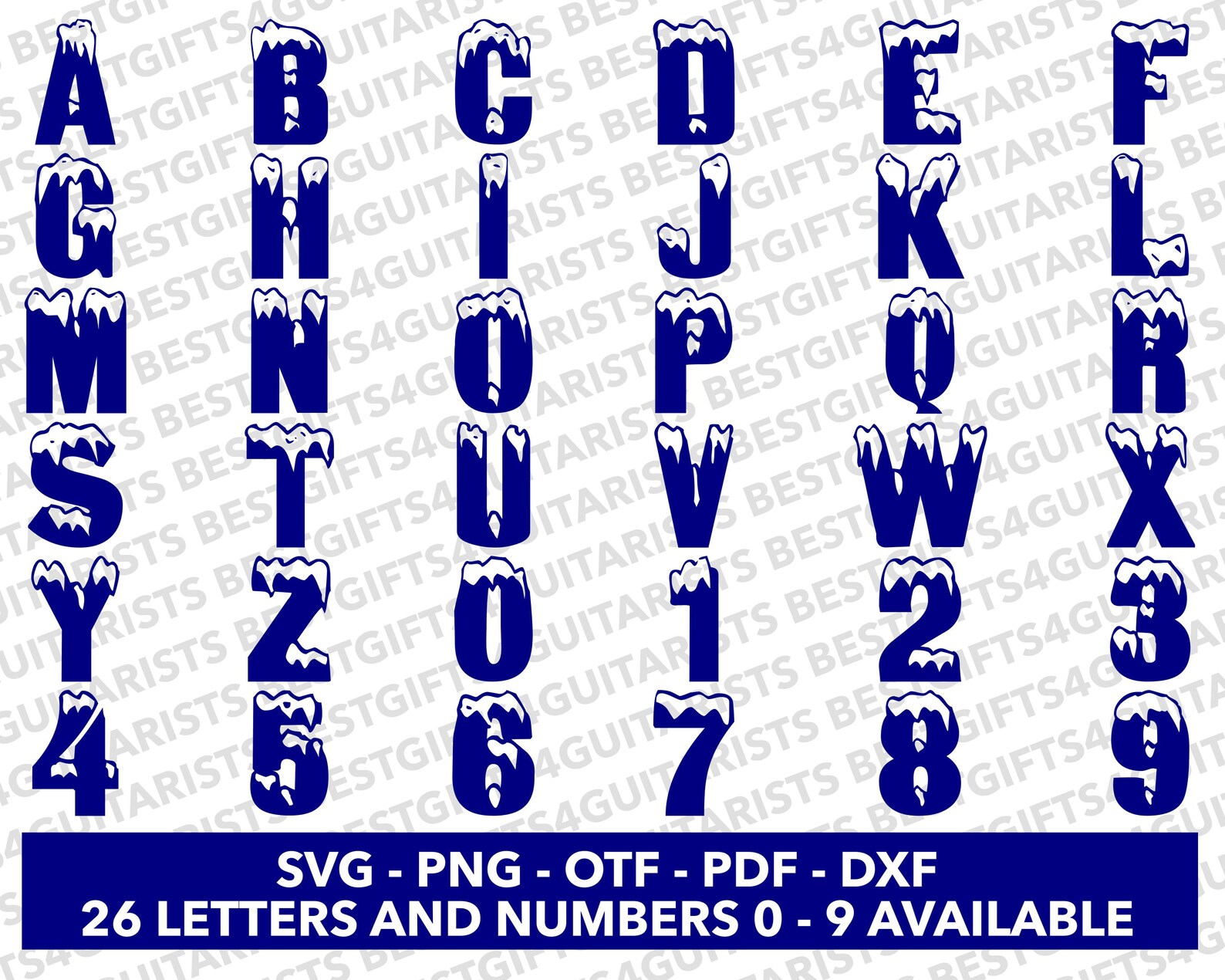 Ice and Snow Letters and Numbers SVG, Snow Cap Alphabet Bundle, Snow ...