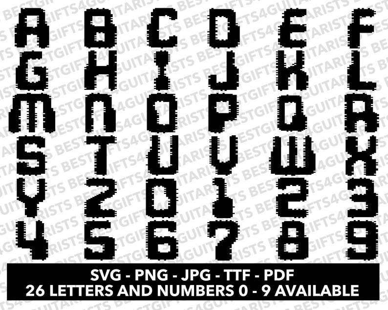 Glitched Computer Font SVG, Glitch Font for Cricut, Glitch Font SVG ...