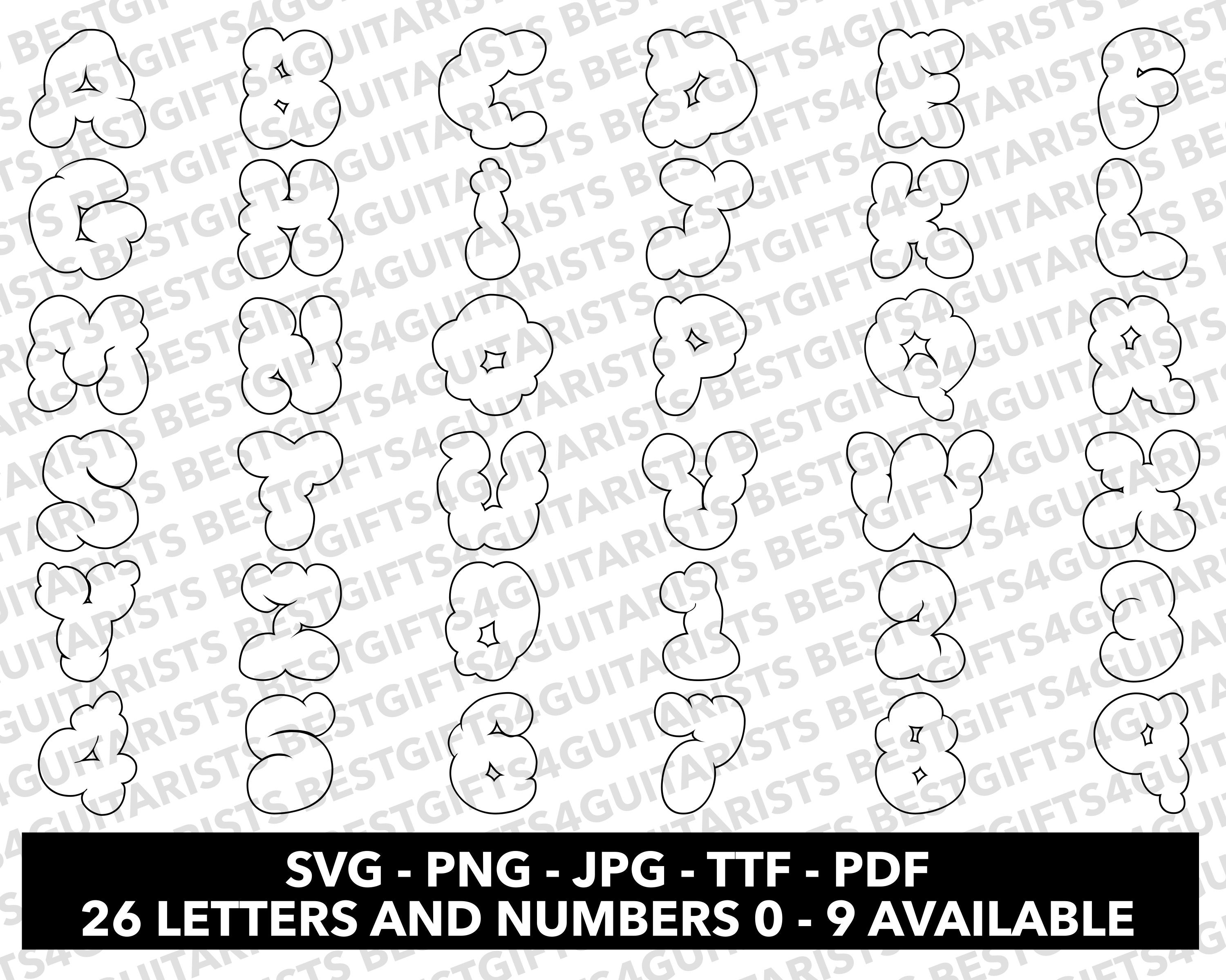 123 Cloud Font SVG, Cloud Font for Cricut, Cloud Font SVG, PNG, Jpg ...