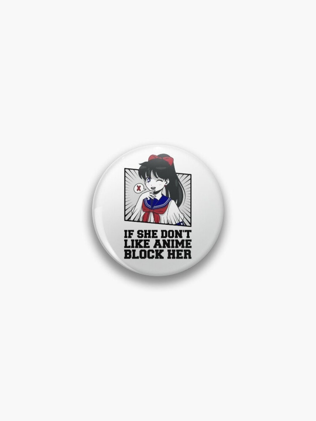 Anime Girl Pin Anime Button School Girl Pin If She Etsy Canada